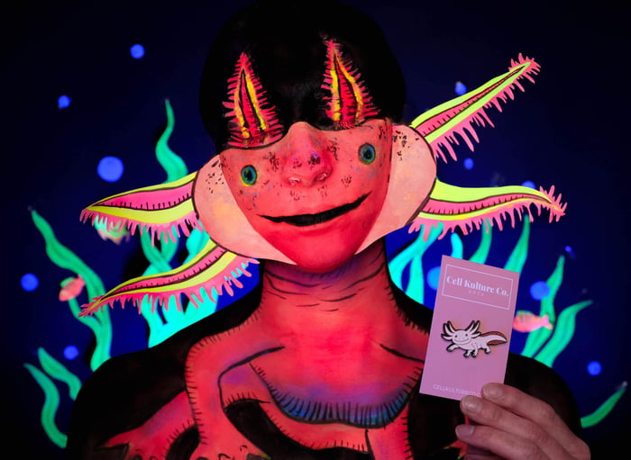 Axolotl illusion makeup Artist: Krista Kameleon - 9GAG