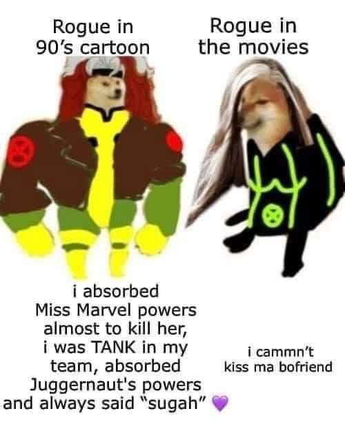 Cartoon Rogue is so much better. - 9GAG