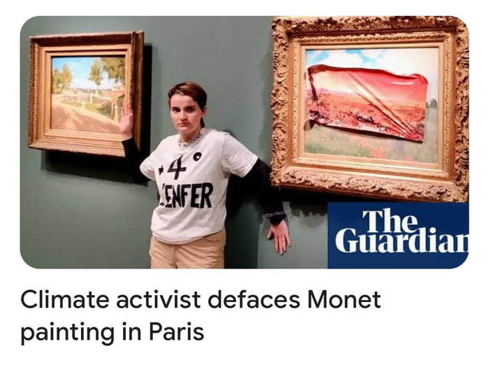 The painting wasn't protected by glass... This was a stickers she stuck ...