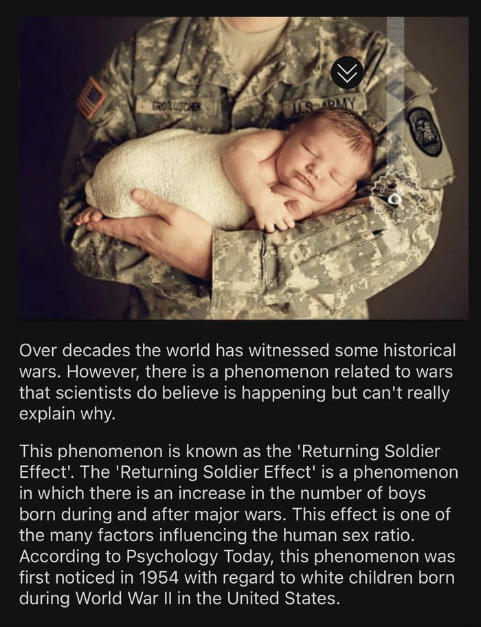 More boys are born during and after major wars, and no one knows why ...