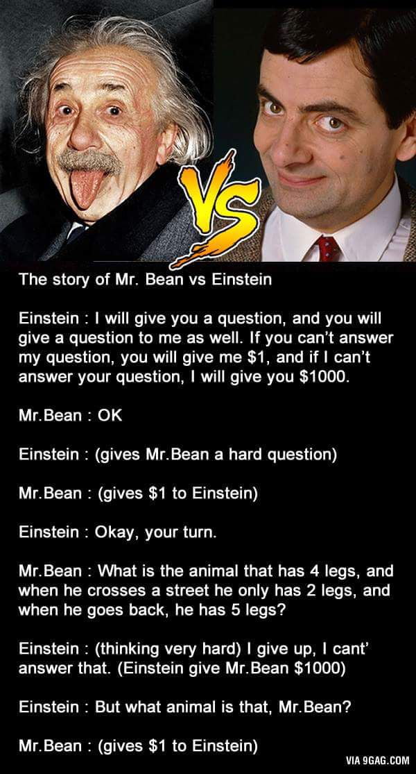 BEAN vs EINSTEIN - 9GAG