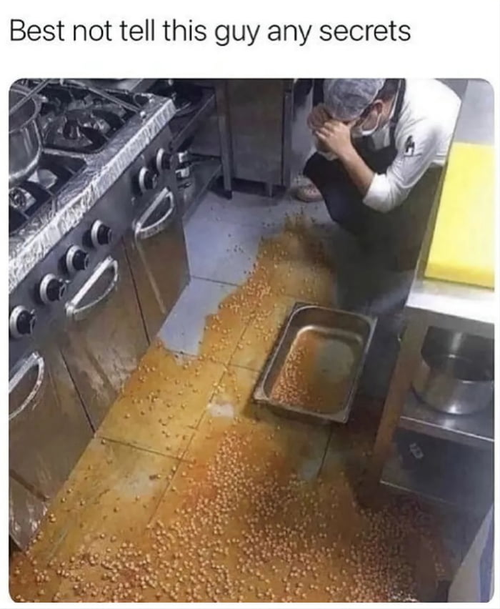 Spilling the beans caught in camera. - 9GAG