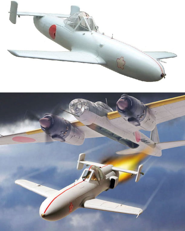 This short winged, rocket powered Japanese aircraft is called the MXY-7 ...