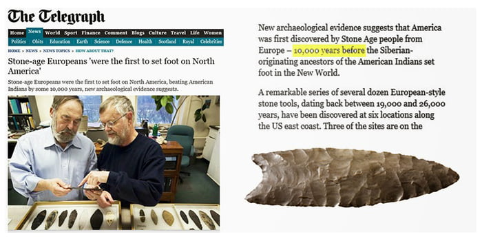 Stone-age Europeans were the first to set foot on North America - 9GAG