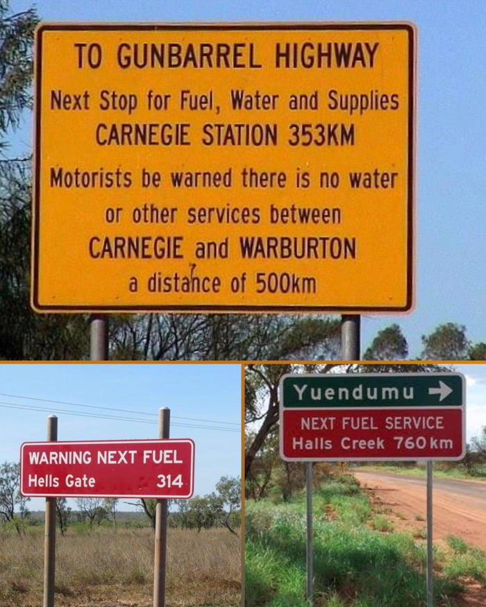 Signs on highway in Australia - 9GAG