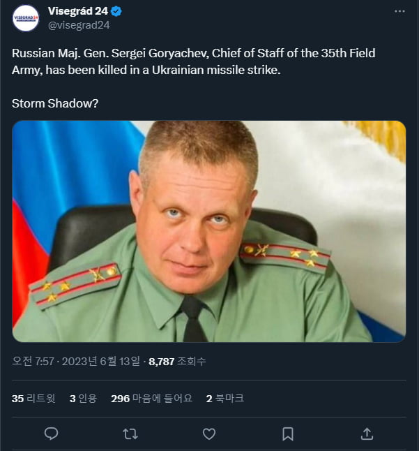 Russian Major. Gen. Sergei Goryachev, Chief of Staff of the 35th Field Army, was officially ...