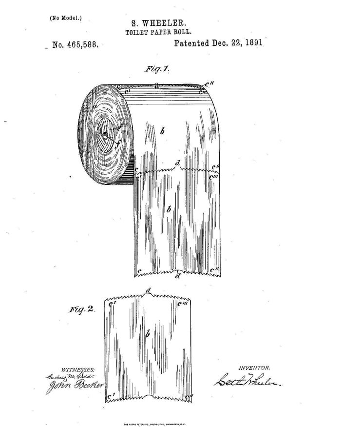 US toilet paper patent, 1891. And it demonstrates once and for all, the ...
