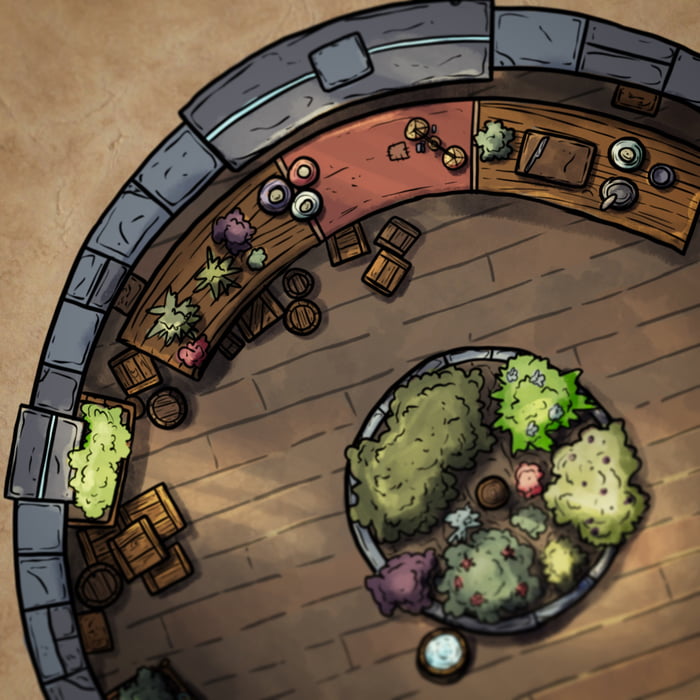 Working on interior DnD battle maps recently. Part of a Herbalist’s Hut ...