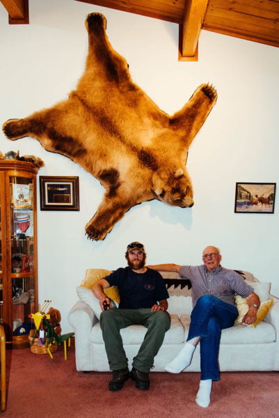 Gene Moe the man on the right killed the bear hanging above with his ...