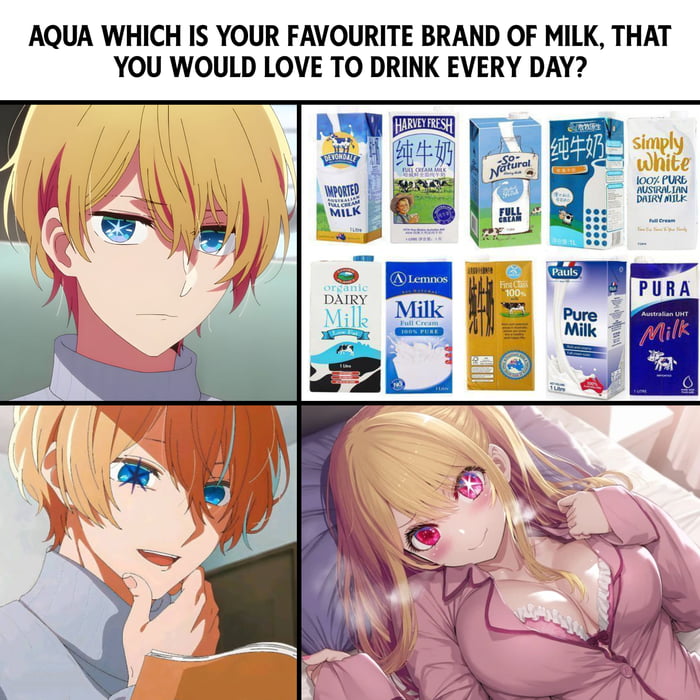 Aqua's favourite milk~ - 9GAG