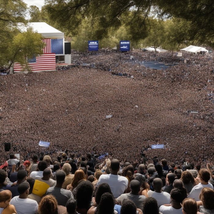 Look at the Harris crowd size! Drumpf is finished - 9GAG