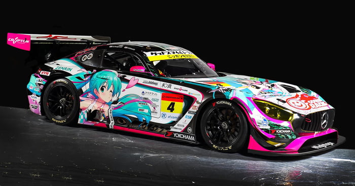 Hatsune Miku Mercedes-AMG GT3 by Good Smile Racing - 9GAG