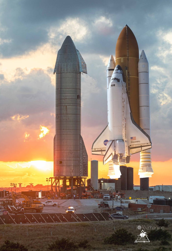 SpaceX’s Starship compared to the Space Shuttle (approx)... and this is ...