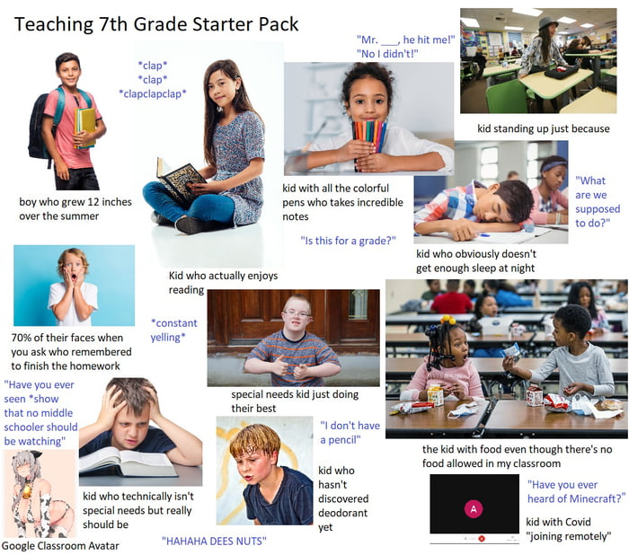 Teaching 7th Grade Starter Pack - 9GAG