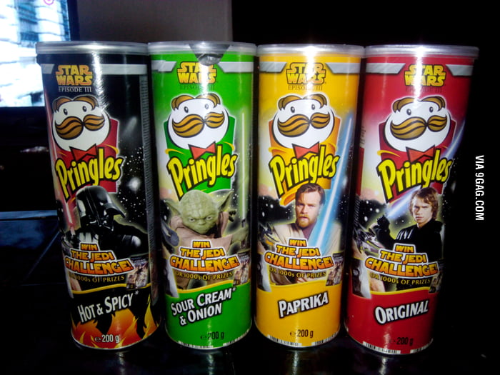 Pringles guy is back! Cans from 2005 Starwars episode III and they are ...