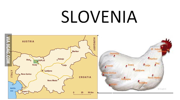 To the guy who posted about Australian map, I raise you Slovenia, our ...