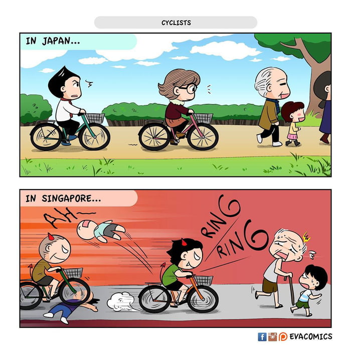 Artist Shares The Cultural Differences Between Japan, Singapore And The US - 9GAG