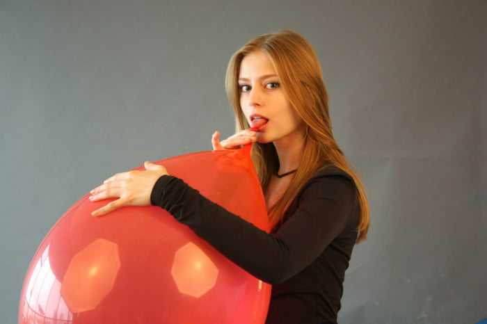 Elena licking a balloon - 9GAG
