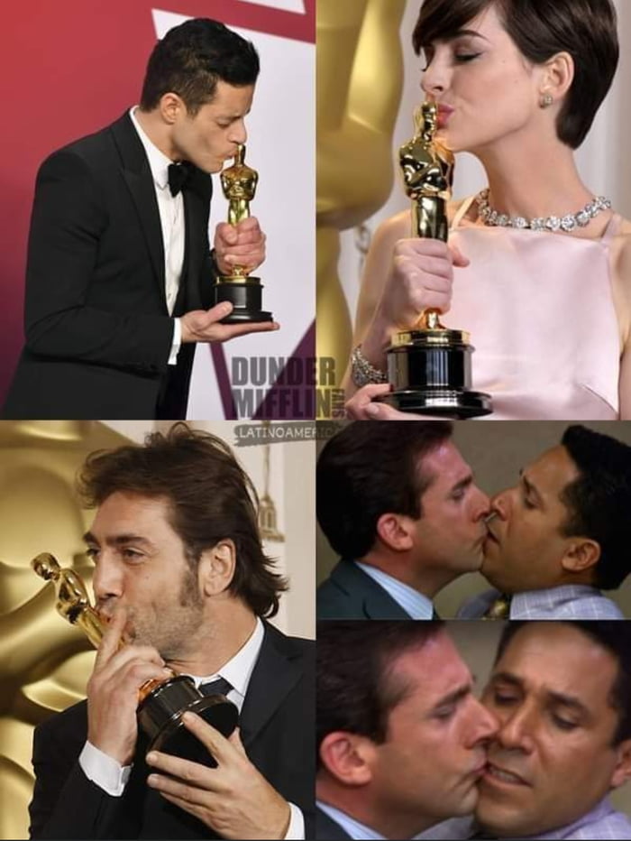 Actors kissing their Oscars - 9GAG