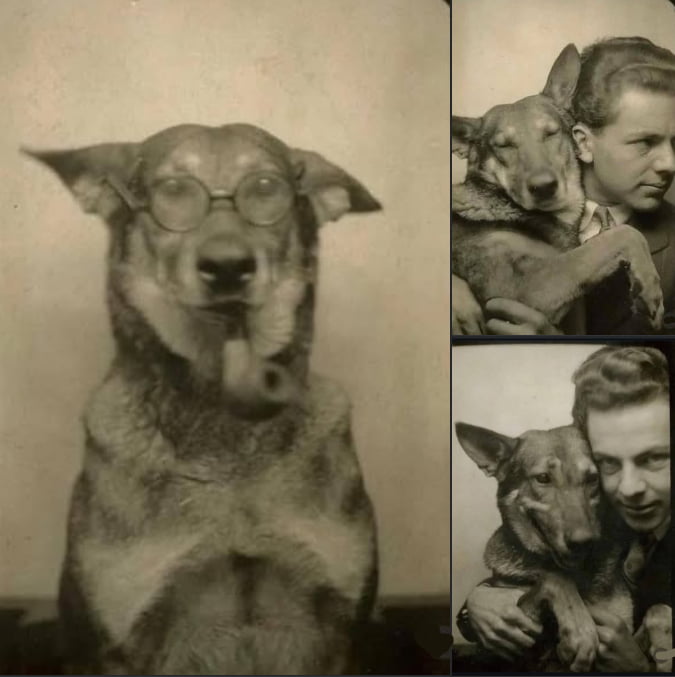1943, Grand Central Station. A random man and his German Shepherd - 9GAG