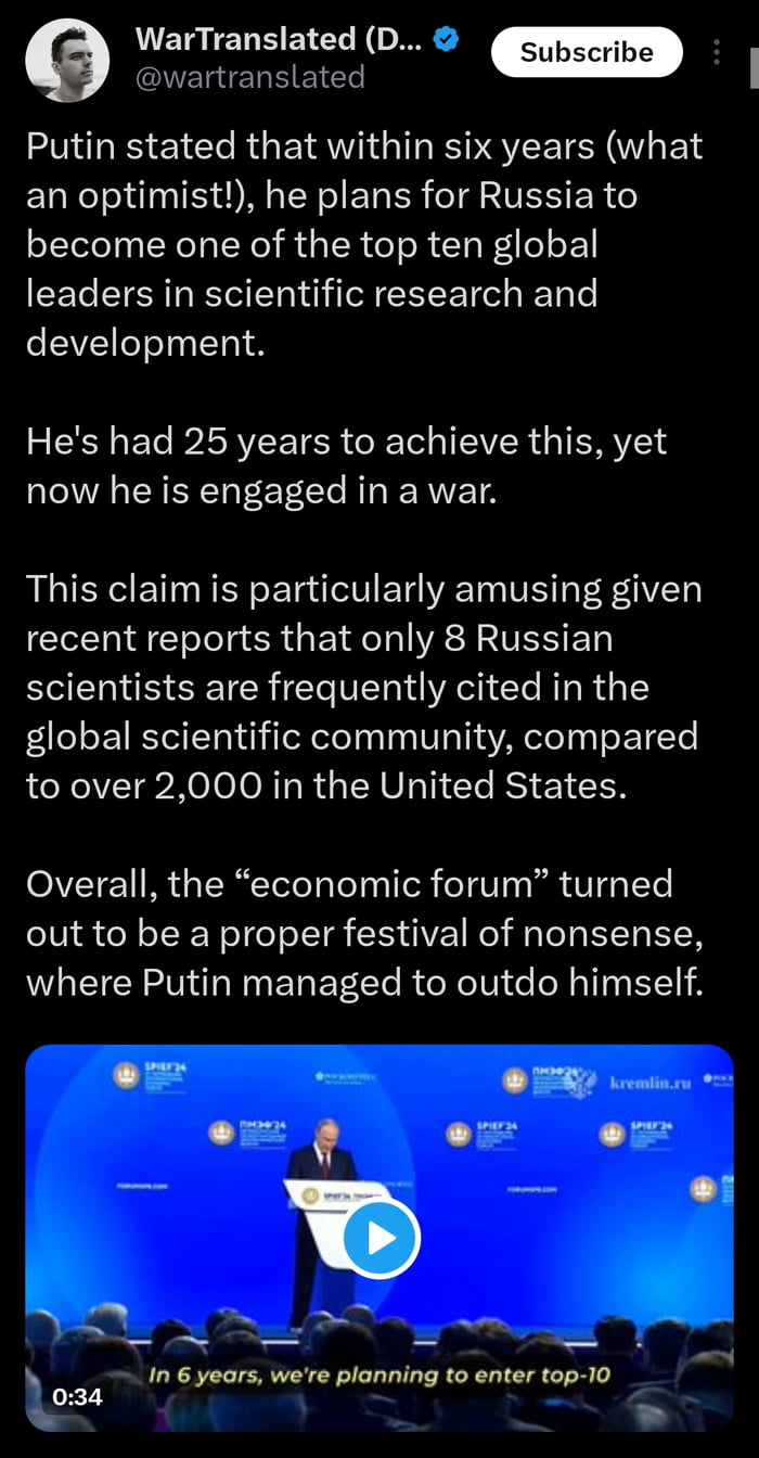 Stronk Russia will archive this by spends considerably LESS on ...