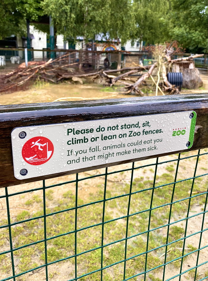 Dublin Zoo's unique take on safety warnings. - 9GAG