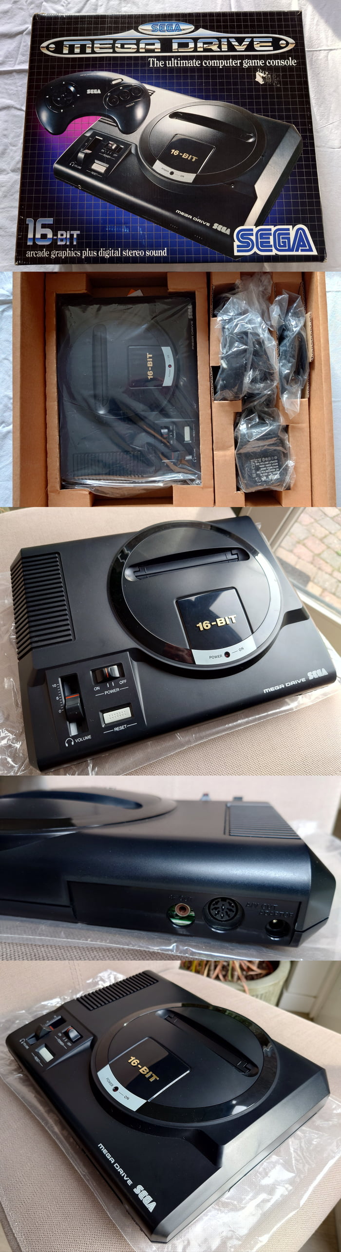 Crisp pictures of an unused original 90s SEGA Mega Drive console. - 9GAG