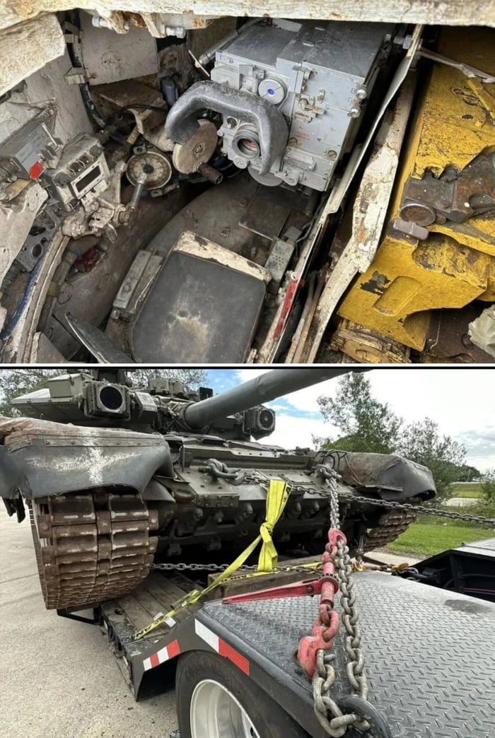 The interior of modern tank T90 engines who captured in Ukraine. Now ...