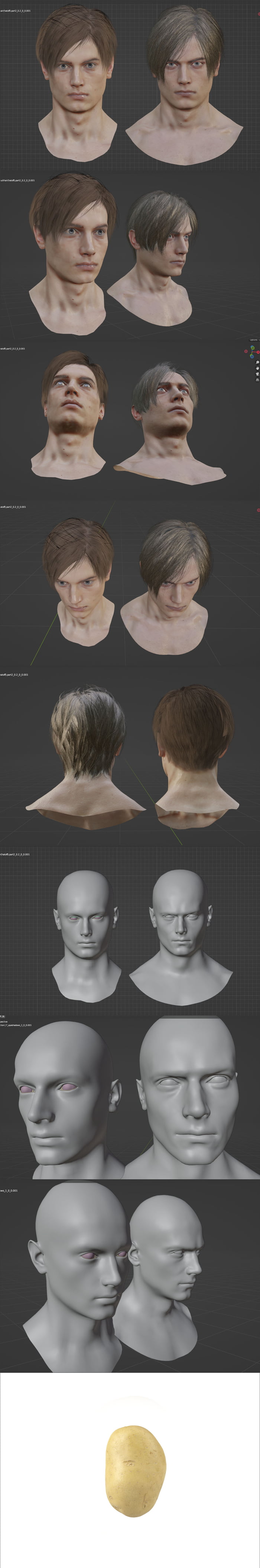 Leon Head Model RE2/RE4 Remake Comparison - 9GAG