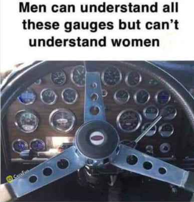 Well..if women had these gauges on them...we would know. - 9GAG