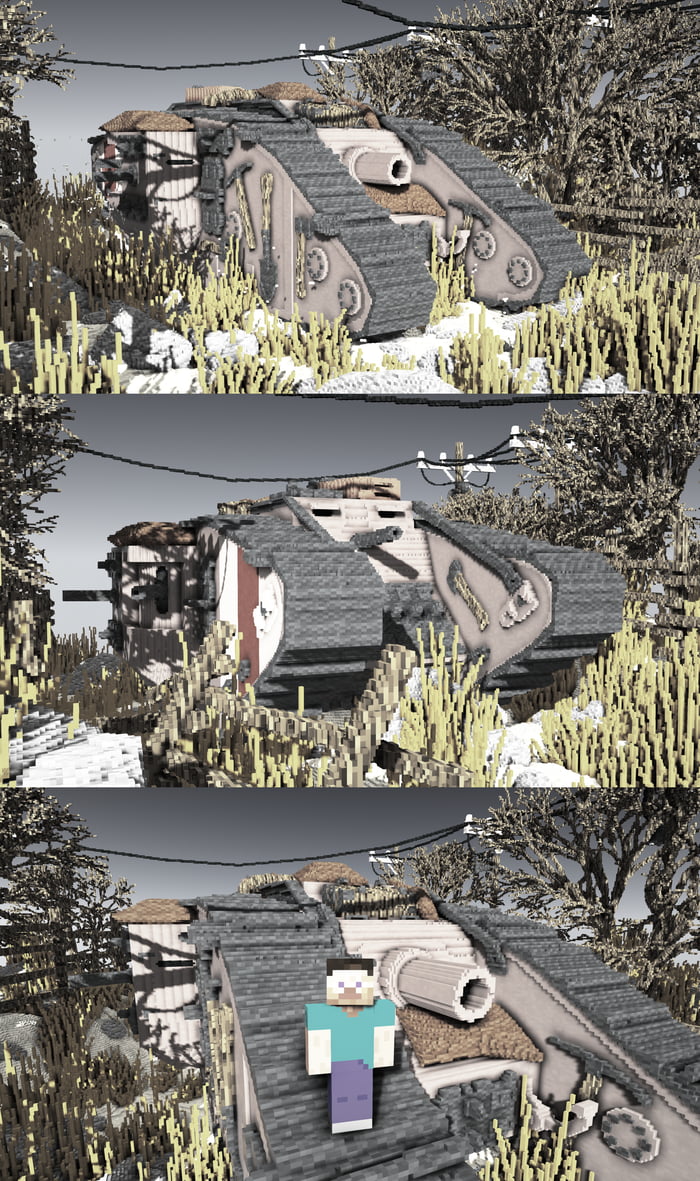Created in Minecraft | Tank | Mark IV | Heavy | Mod - Chisels and bits - Small blocks - 9GAG