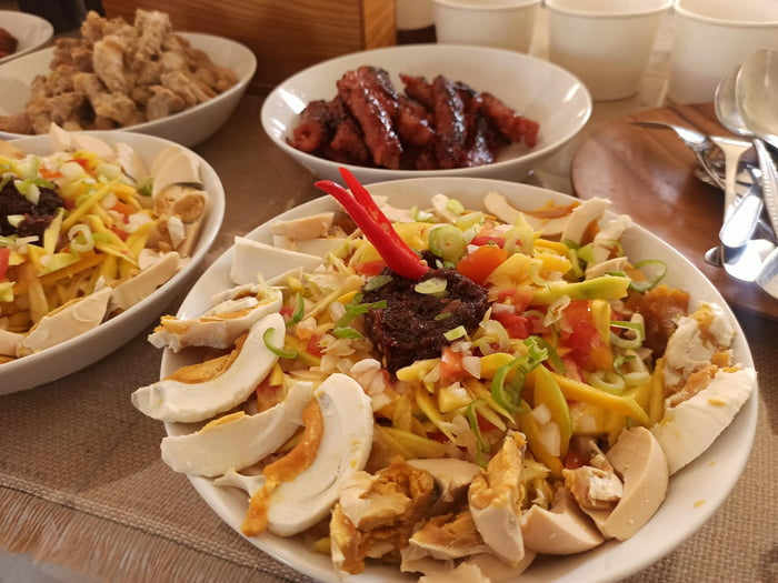 Ensalada - Filipino dish made of tomato, onions, unripe mango, shrimp ...