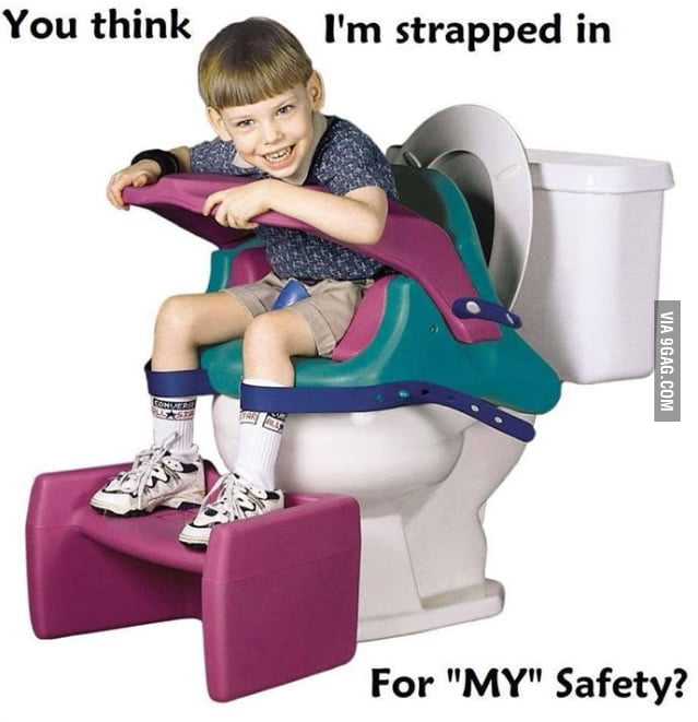 That child isn't strapped on that toilet, the toilet is strapped on to ...