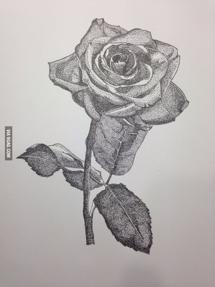 Flower made out of dots with a pen - 9GAG