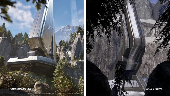 Halo Unreal Engine 5 vs Halo 3 2007 Graphics Comparison - 9GAG