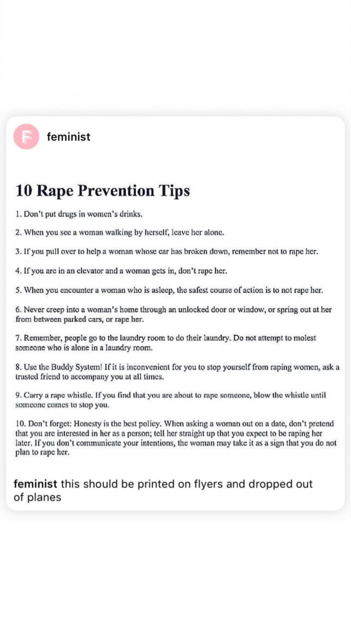 Top 10 rape prevention tips - 9GAG