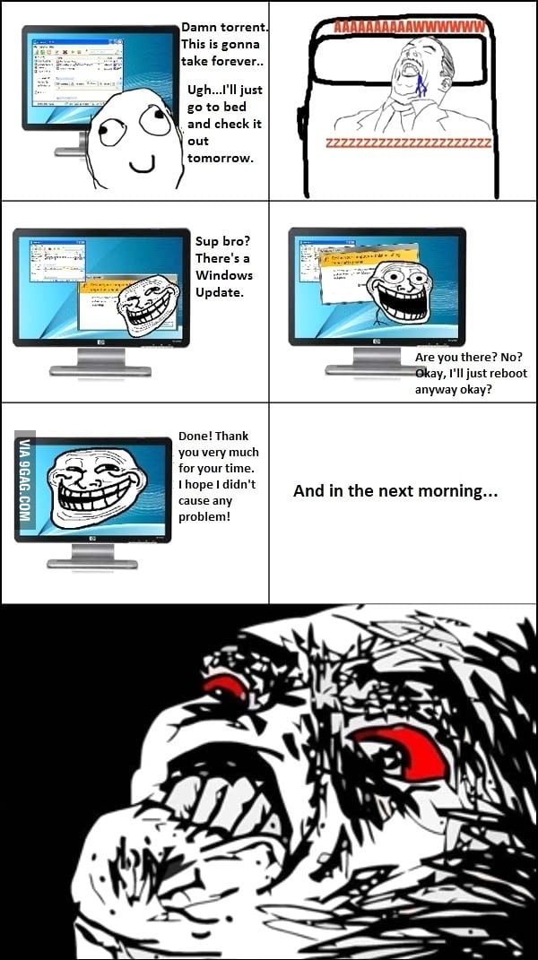 Troll Windows update - 9GAG