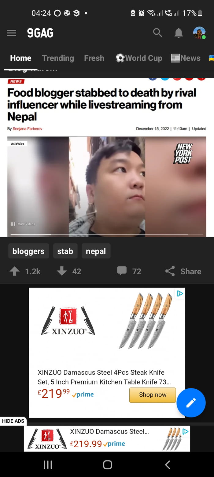 Bad ad placement - 9GAG