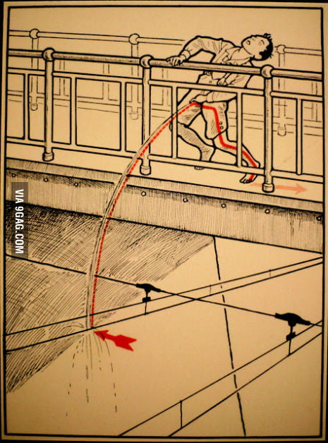 Guys: Beware when peeing from a bridge (well, I guess girls could try ...