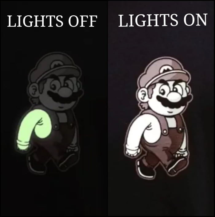 This Mario pin is glowing in the dark. Awesome. - 9GAG