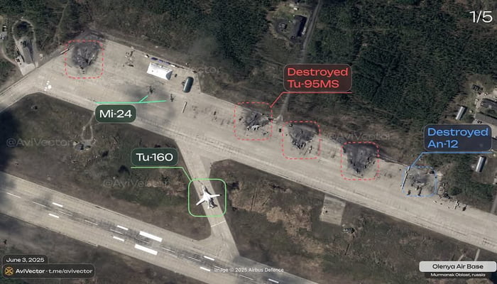 High Resulution Image of Olenya Air Base in Murmansk after the Attack ...