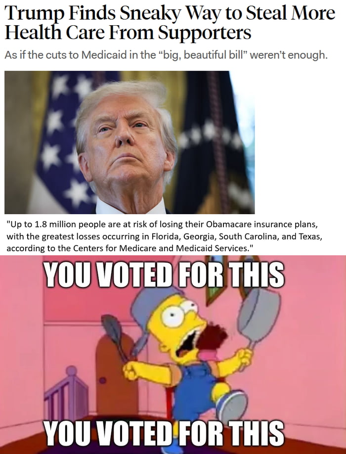 Trumpers suffering, dying and going bankrupt because they voted for the fascist. The survivors ...