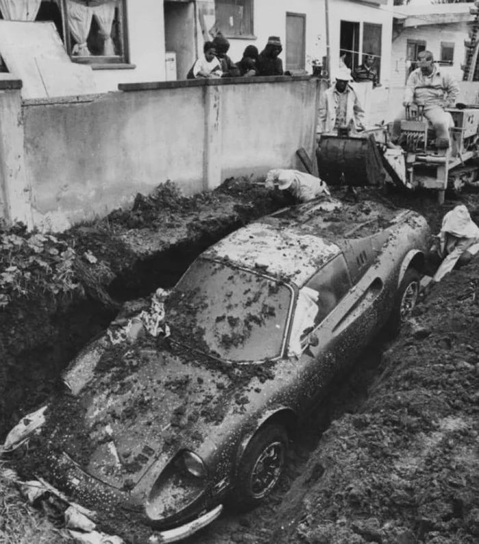 Two kids discovered a 1974 Ferrari Dino buried in their backyard while ...