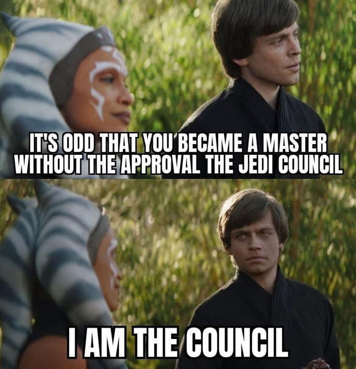 Luke Skywalker, master of the Jedi Council - 9GAG