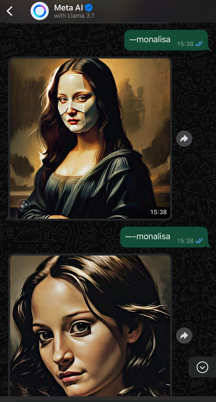 Monalisa Rendition by AI - 9GAG