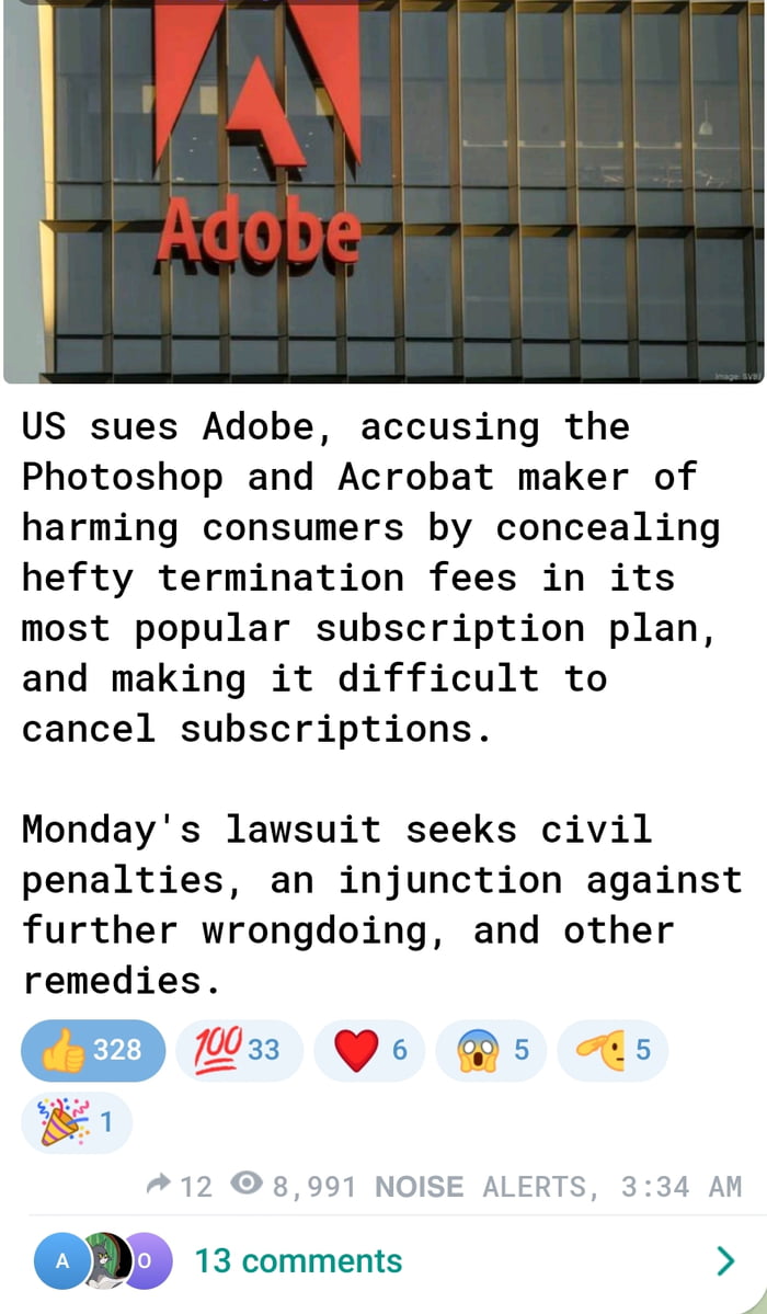 Adobe got Sued by US Govt - 9GAG