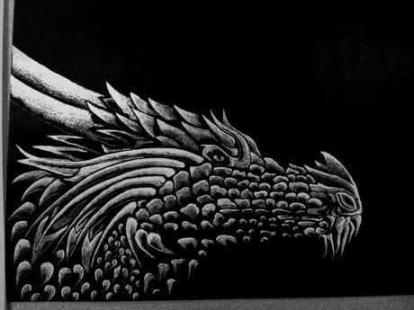 Dragon Scratchboard