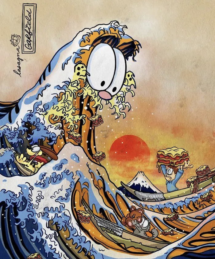 The great wave of Garfield - 9GAG