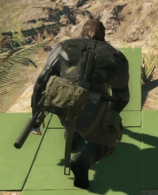 The back of Snake's Sneaking Suit in MGSV - 9GAG