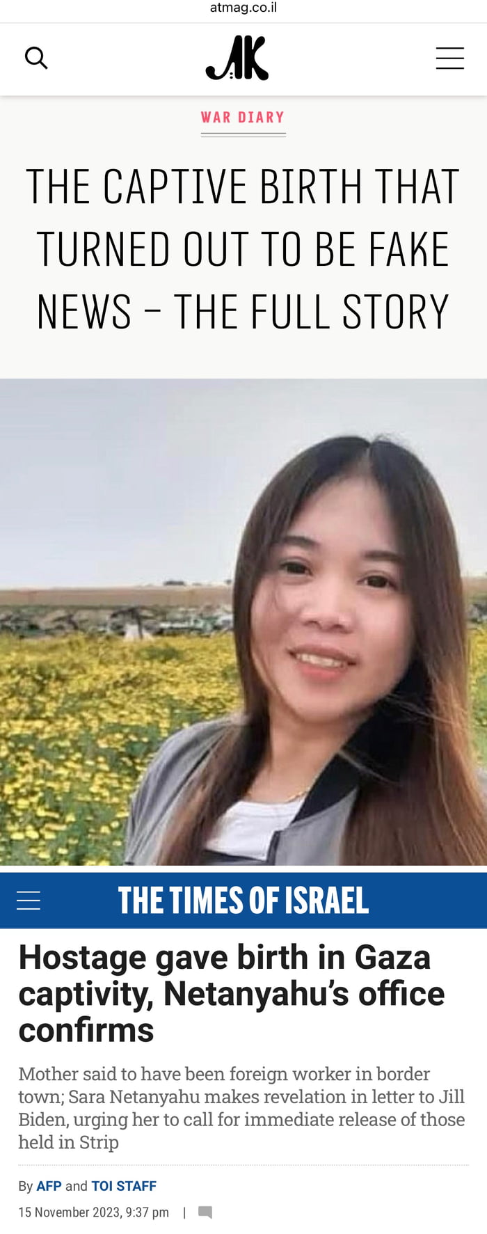 More lies from Israeli PM Netanyahu and his wife. They spread fake news to the USA First Lady - 9GAG